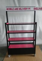 China 37.75'' Wide Mobile Shelving Carts Mobile Shelf Trolley With Graphics for sale