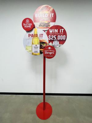 China AT-0140 R1 TFE Sutter Home Retail Display Stand Instruction Red Lightweight for sale