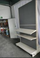 China Multi Tier White Retail Shelving Unit Warehouse Style Store Shelving Fixtures for sale
