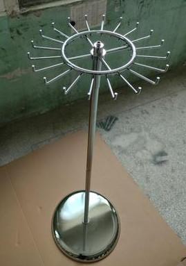 China 20 Hooks Revolving Display Rack Belt Display Racks With Round Base Chromed AT-0113 for sale