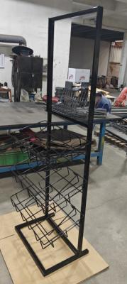 China 3 Tier Sign Hold Retail Display Rack With Three Baskets Stable for sale