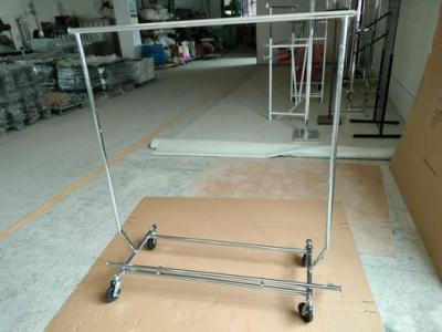 China Chrome Metal Rolling Clothes Rack Heavy Duty Collapsible Clothing Rack Commercial Grade for sale
