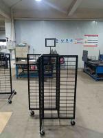 China Robust 4 Way Wire Mesh Display Rack Rolling Gridwall Display Powder Coated AT-0168 for sale