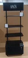 China Multiple Tiers Bottle Display Rack Black Custom Retail Racks Powder Coating for sale