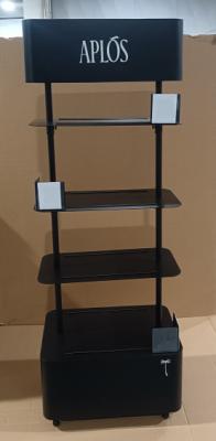 China Multiple Tiers Bottle Display Rack Black Custom Retail Racks Powder Coating for sale