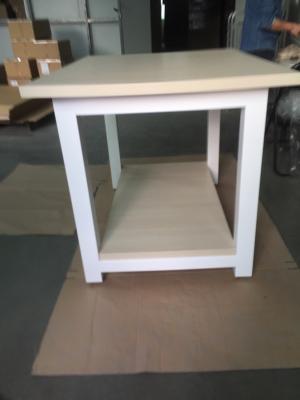 China Eco Friendly Retail Wooden Display Table With Lower Shelf Smooth Finish AT-0173 for sale