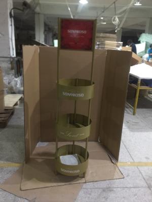 China AT-0176 3 Tier Metal Rotating Display Stand With Branding Area Space Saving for sale