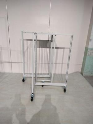 China Mobile 4-way Fixture for Lozier 54”h with 30“w panels to hold 13”d shelves Lozier Silver finish. for sale
