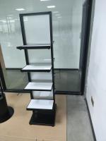 China AT-330 4-Tier Floor Standing Display Rack - Black Metal Frame with Shelves for Retail/Office/Home Storage & Organizing for sale