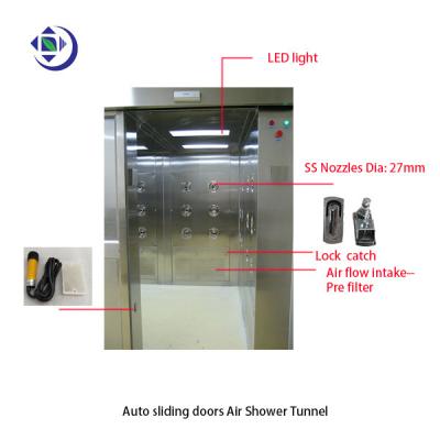 China One Person Mirror SS304 Air Shower Room With UV Light Three Side Blowing for sale