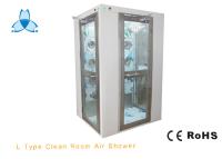 China Single Person Cleanroom Air Shower With 90 Degree Corner Doors , 800W Blow Power for sale