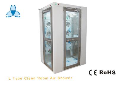 China Single Person Cleanroom Air Shower With 90 Degree Corner Doors , 800W Blow Power for sale