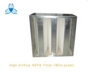 China V Cell Mini Pleat Air Filter For High Air Flow Air Handling Unit , 99.97% down 0.3 um for sale
