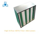 China V Cell Mini Pleat Air Filter For High Air Flow Air Handling Unit , 99.97% down 0.3 um for sale