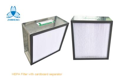 China Anodized Aluminum Frame Disposable H13 H14 HEPA Filter Box With Fiberglass Media for sale