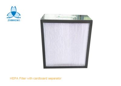 China Galvanized Frame H13 H14 High Airflow Compact HEPA Filter NON Separator for sale