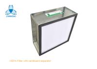 China Deep Pleat HEPA Air Filter For Hospital with Galvanized Frame / Fiberglass Media 99.97% Efficiency for sale