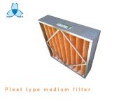 China Metal Frame Pleat Type Medium Pre Air Filter Large Air Flow Low Pressure for sale