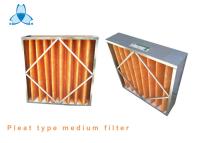China Metal Frame Pleat Type Medium Pre Air Filter Large Air Flow Low Pressure for sale