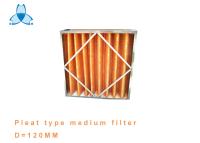 China Metal Frame Pleat Type Medium Pre Air Filter Large Air Flow Low Pressure for sale