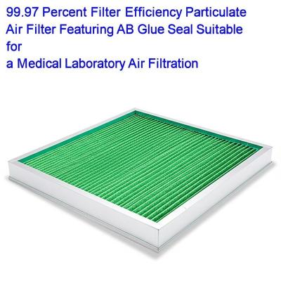 China 99.97 Percent Filter Efficiency Particulate Air Filter Featuring AB Glue Seal Suitable for Medical Laboratory Air Filtration for sale