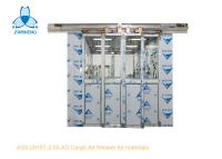 China Passing Materials And Goods Cargo Air Shower Tunnel With 4 Leaf Auto Sliding Doors for sale