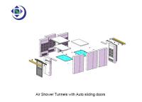 China 500 Persons Cleanroom Air Shower Tunnel With Auto Sliding Doors for sale