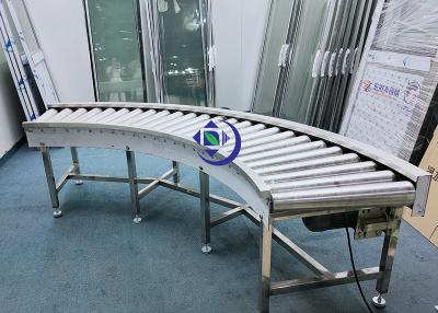 China PLC Control Stainless Steel 304 Curved Conveyor For Pass Materials for sale