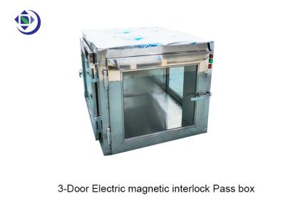China L Type Doors Electric Interlock 304 Stainless Steel Pass Box For Cleanroom for sale