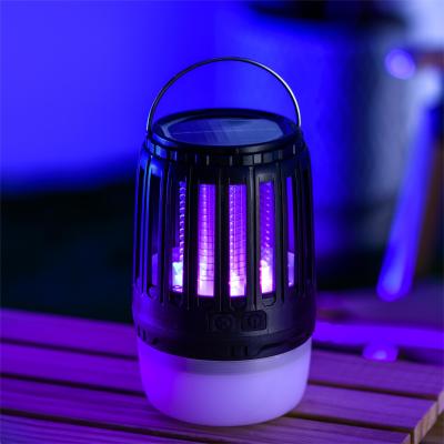 China 21-35 Pieces IPX4 Waterproof Night Light UV395 Bug Zapper Rechargeable Mosquito Killer Lamp with Solar Panel for sale