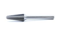 China SL-4ZM Radius Taper Shape Tungsten Carbide Burr with 12mm Head and Single Fine Cut for Smooth Finishing for sale