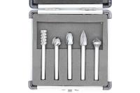 China Portable Carbide 5 Piece Rotary Burr Set Aluminum Case Flexible Tooth And Shape Options for sale
