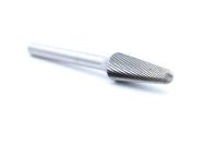 China SL-4ZM Radius Taper Shape Tungsten Carbide Burr with 12mm Head and Single Fine Cut for Smooth Finishing for sale