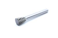 China SN-4ZM Inverted Cone Shape Double Cut Tungsten Carbide Burr with 12mm Head for Undercut and Back Chamfering for sale