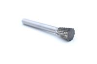 China SN-4ZM Inverted Cone Shape Double Cut Tungsten Carbide Burr with 12mm Head for Undercut and Back Chamfering for sale