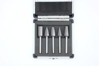 China 5-Piece Tungsten Carbide Rotary Burr Set with Double Cut Design and 12.7mm Cut Diameter for Metalwork for sale