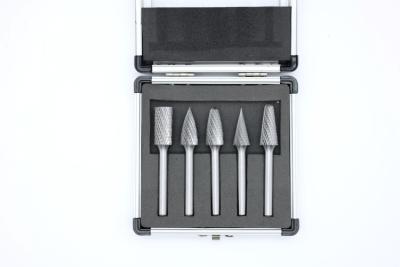 China 5-Piece Tungsten Carbide Rotary Burr Set with Double Cut Design and 12.7mm Cut Diameter for Metalwork for sale