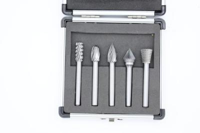 China 5-Piece Tungsten Carbide Rotary Burr Set with Multi-Cut for General Metalwork in Aluminum Case for sale