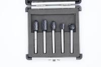 China 5-Piece AlTiN-Coated Double Cut Carbide Burr Set with 6mm Shank in Aluminum Case for sale