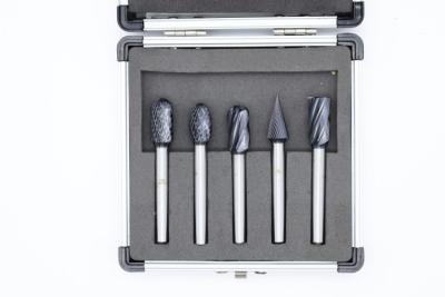 China AlTiN-Coated 5-Piece Carbide Burr Set with 6mm Shank for Multi-Material Work in Aluminum Case for sale