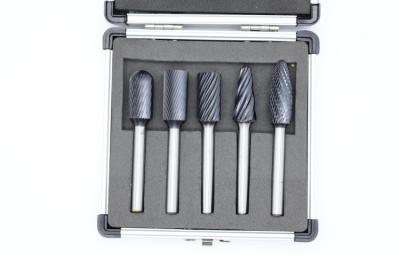 China 5-Piece AlTiN-Coated Wear and Heat Resistant Carbide Burr Set in Aluminum Case for sale