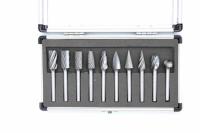 China 10-Piece Carbide Rotary Burr Set in Aluminum Case Multi Cut Type for Various Metal Applications for sale