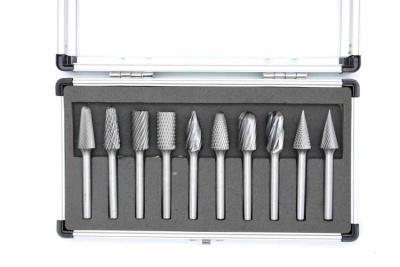 China 10-Piece Tungsten Carbide Rotary Burr Set with Multiple Tooth Combinations for Metalworking for sale