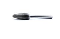 China Flame Shape Carbide Rotary Burr Blank - 12.7mm Cut Diameter Tungsten Carbide Material for Custom Tooth Grinding for sale