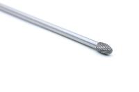 China Long Shank Carbide Rotary Burr with 8mm Head Diameter Double Cut Design and 150mm Extended Shank for Deep Cavity Work for sale