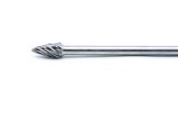China SG-3ZM Long Shank Carbide Burr with 10mm Head and 150mm Shank for Deep Slots and Corners - Pointed Tree Shape for sale