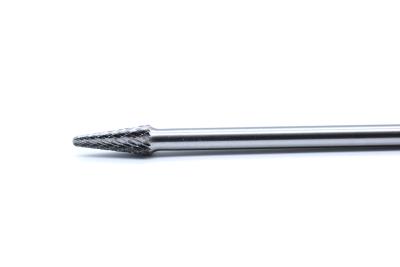 China SL-2ML4 DC Double Cut Carbide Burr with 100mm Shank and Radius Taper for Curved Slopes for sale