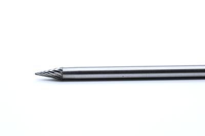 China SM-1ML3 Long-Shank Conical Single Cut Burr with 6mm Head and 75mm Shank Length for Fine Slope Work for sale