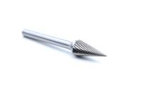 China SM-5ZML2 Extended Shank Conical Single Cut Carbide Burr with 12mm Head and 50mm Shank for Angled Surfaces for sale