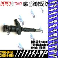 China Inyector Injector 295900-0280 295900-0210 2367030450 23670-30450 for Toyota Hilux 2KD-FTV Euro V for sale